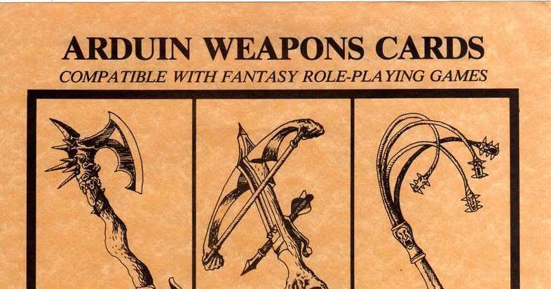 Arduin Weapons Cards | RPG Item | BoardGameGeek