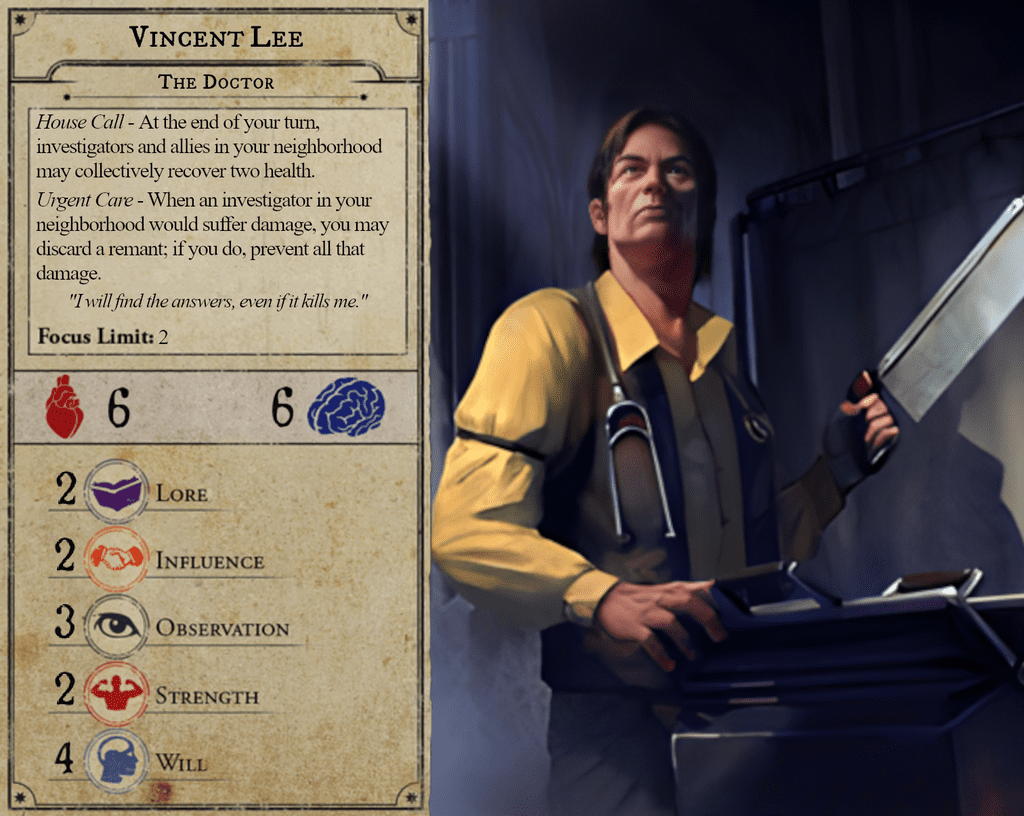 ** Investigator Pack #5 - Vincent Lee, The Doctor (1/5) ** | Arkham ...