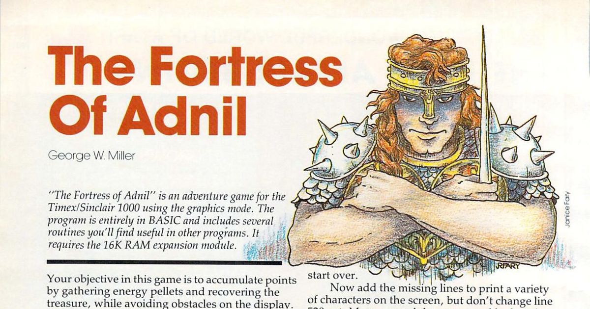 The Fortress of Adnil | Video Game | VideoGameGeek