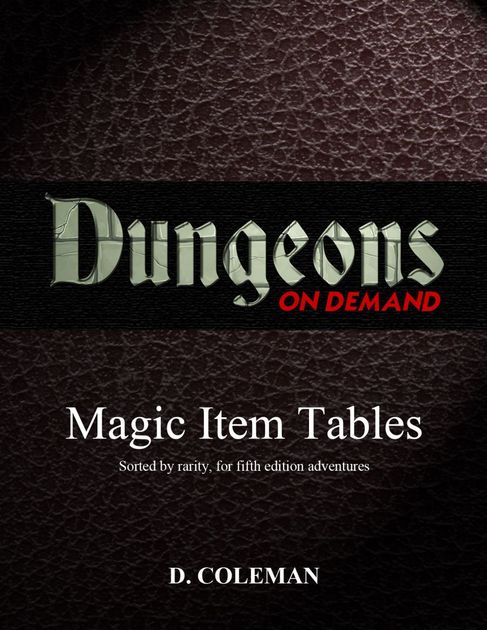 Magic Item Tables | RPG Item | RPGGeek