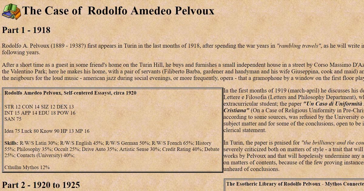 The Case of Rodolfo Amedeo Pelvoux | RPG Item | RPGGeek