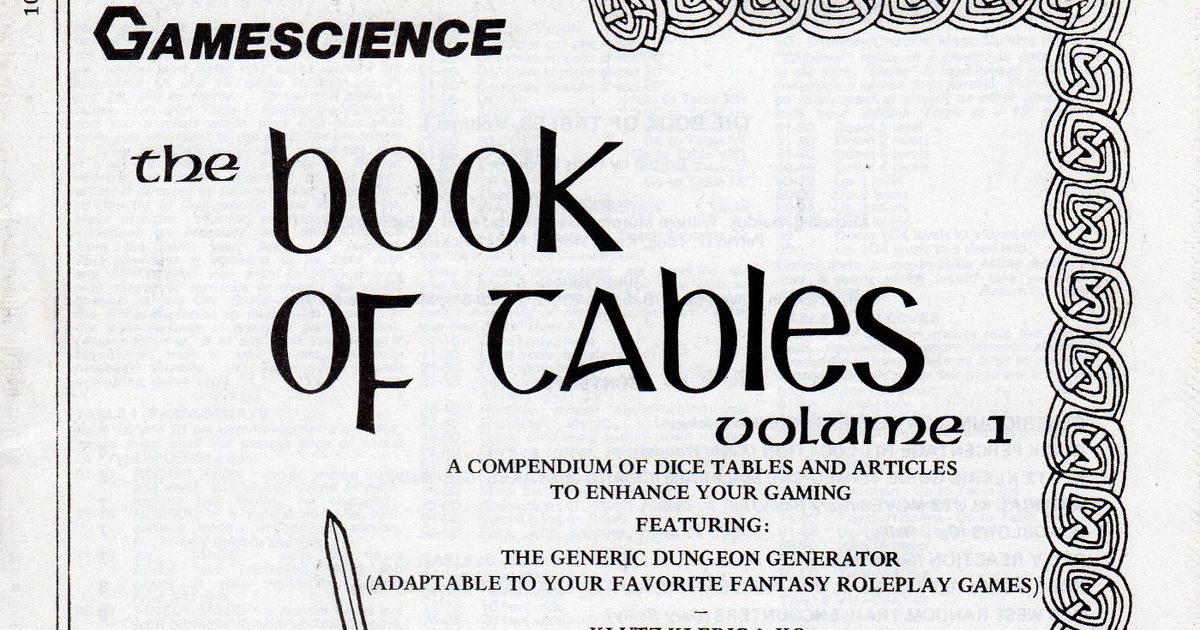 The Book of Tables Volume 1 | RPG Item | RPGGeek