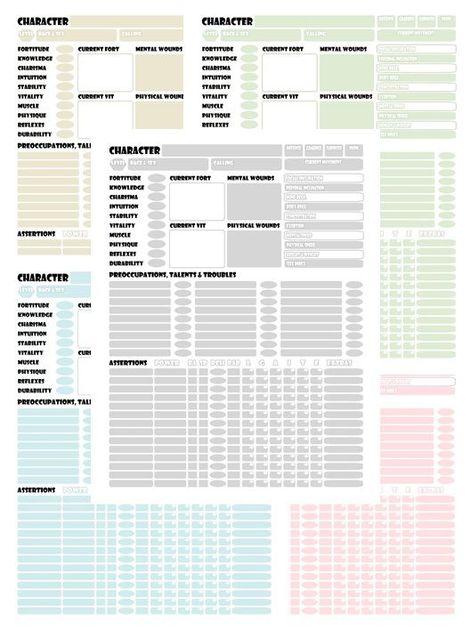 ToAD Character Sheets (1st Edition) | RPG Item | RPGGeek