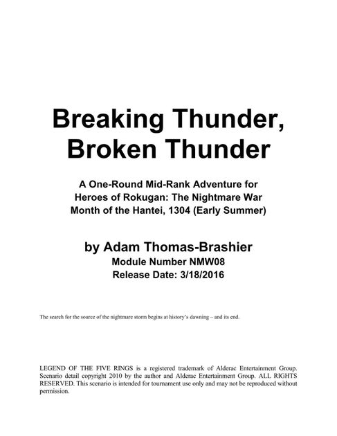 NMW08: Breaking Thunder, Broken Thunder | RPG Item | RPGGeek
