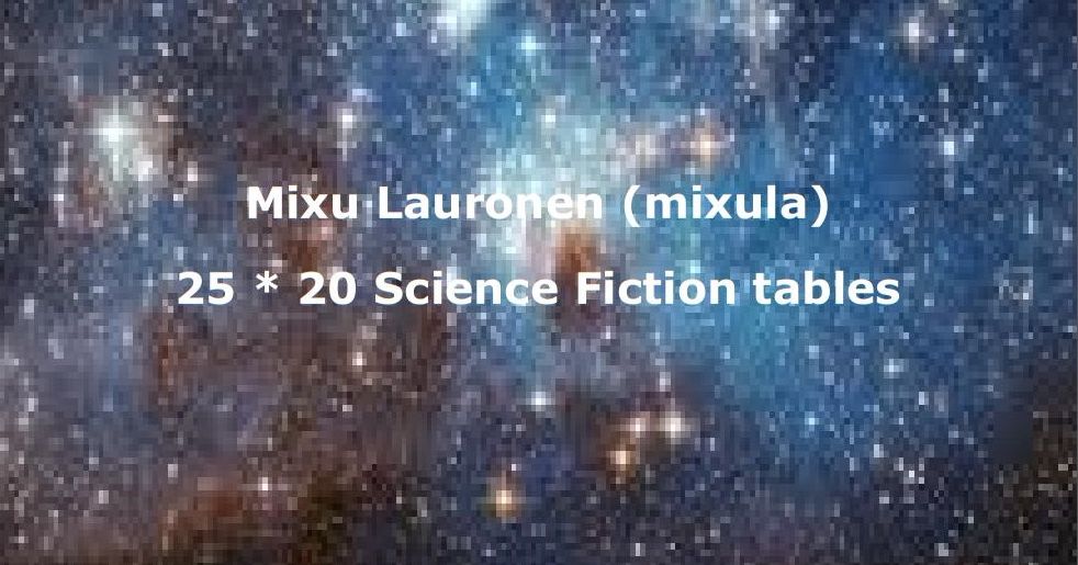 25 * 20 Science Fiction Tables | RPG Item | RPGGeek