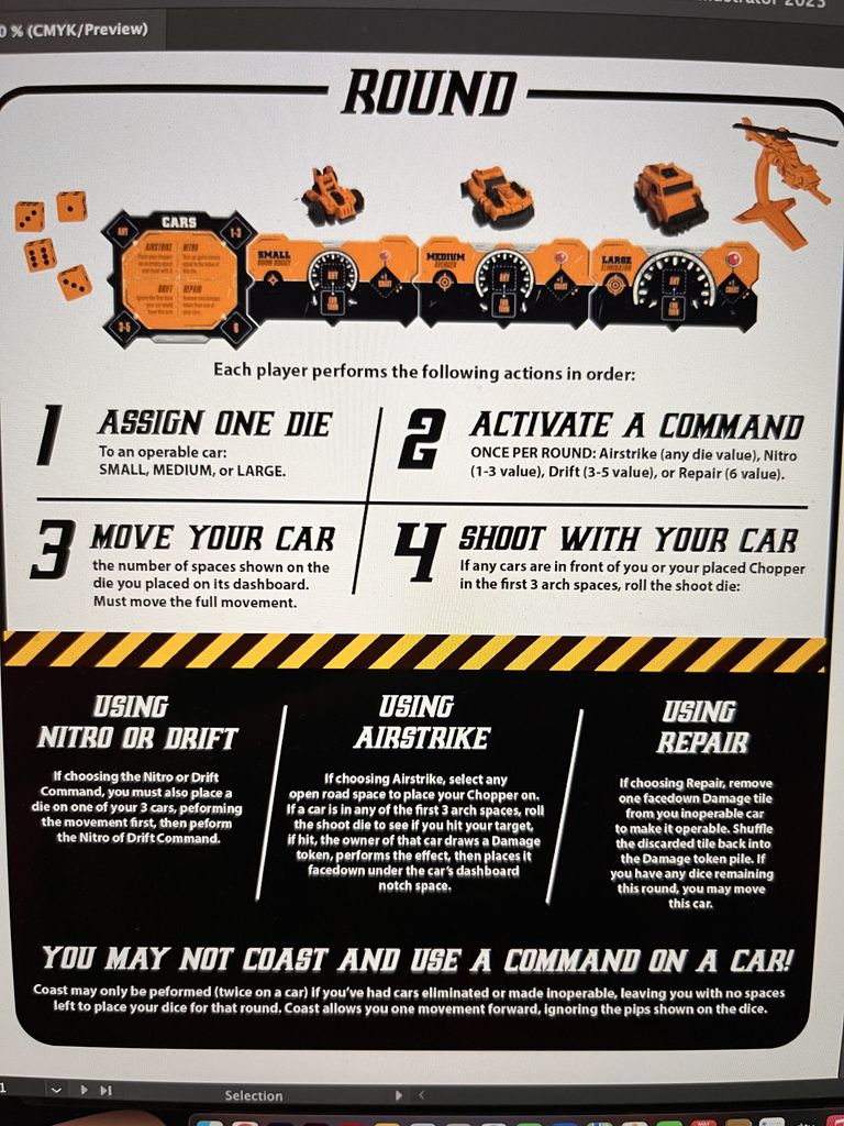 Turn Sequence Player Aid | Thunder Road: Vendetta