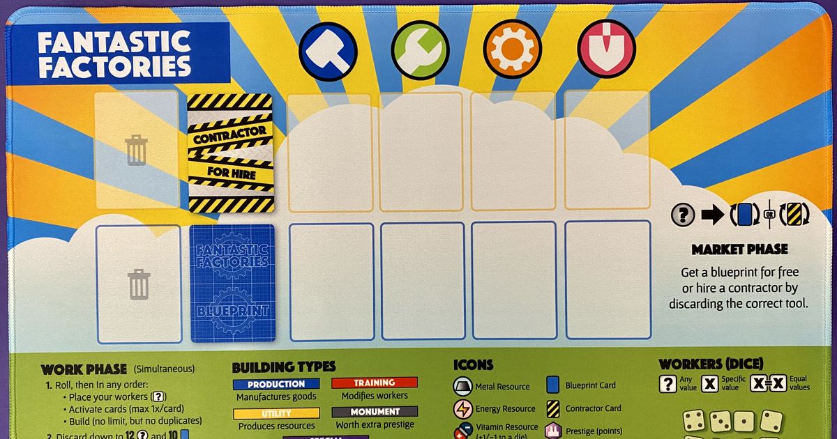Fantastic Factories: Playmat | Board Game Accessory | BoardGameGeek