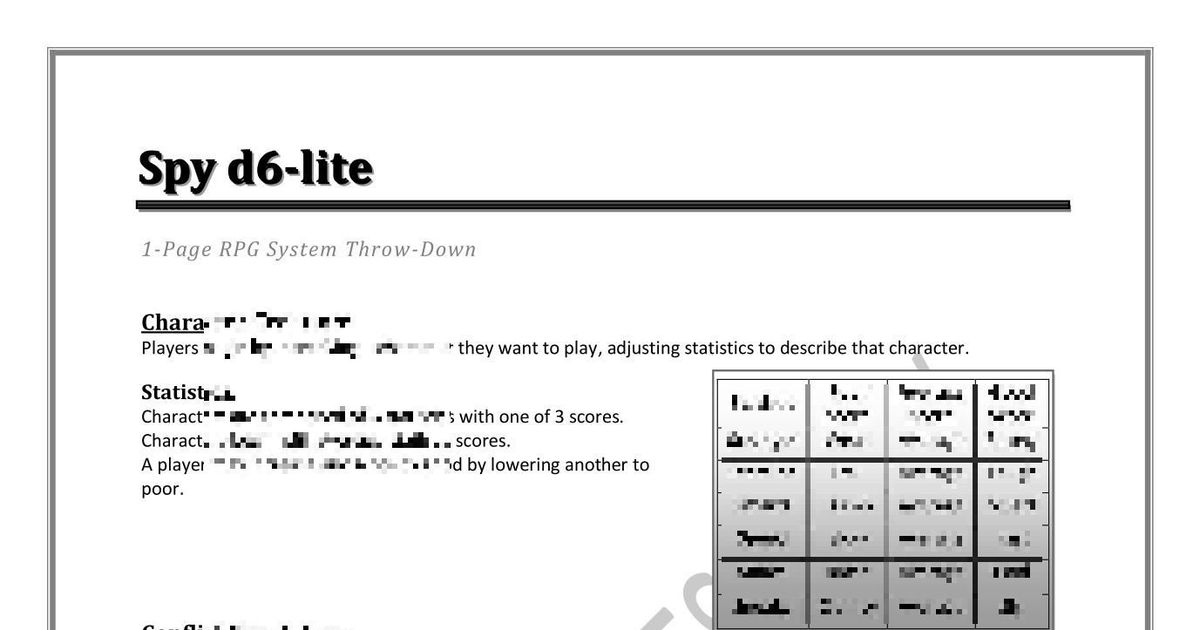 Spy d6-lite | RPG Item | BoardGameGeek