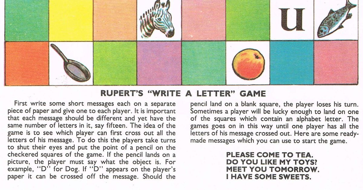 Rupert's "Write a Letter" Game | Board Game | BoardGameGeek