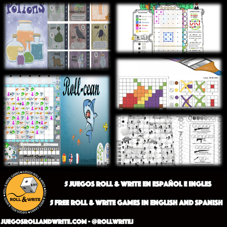 5 Free Print and Play Roll & Write Games in Spanish and English 21st ...