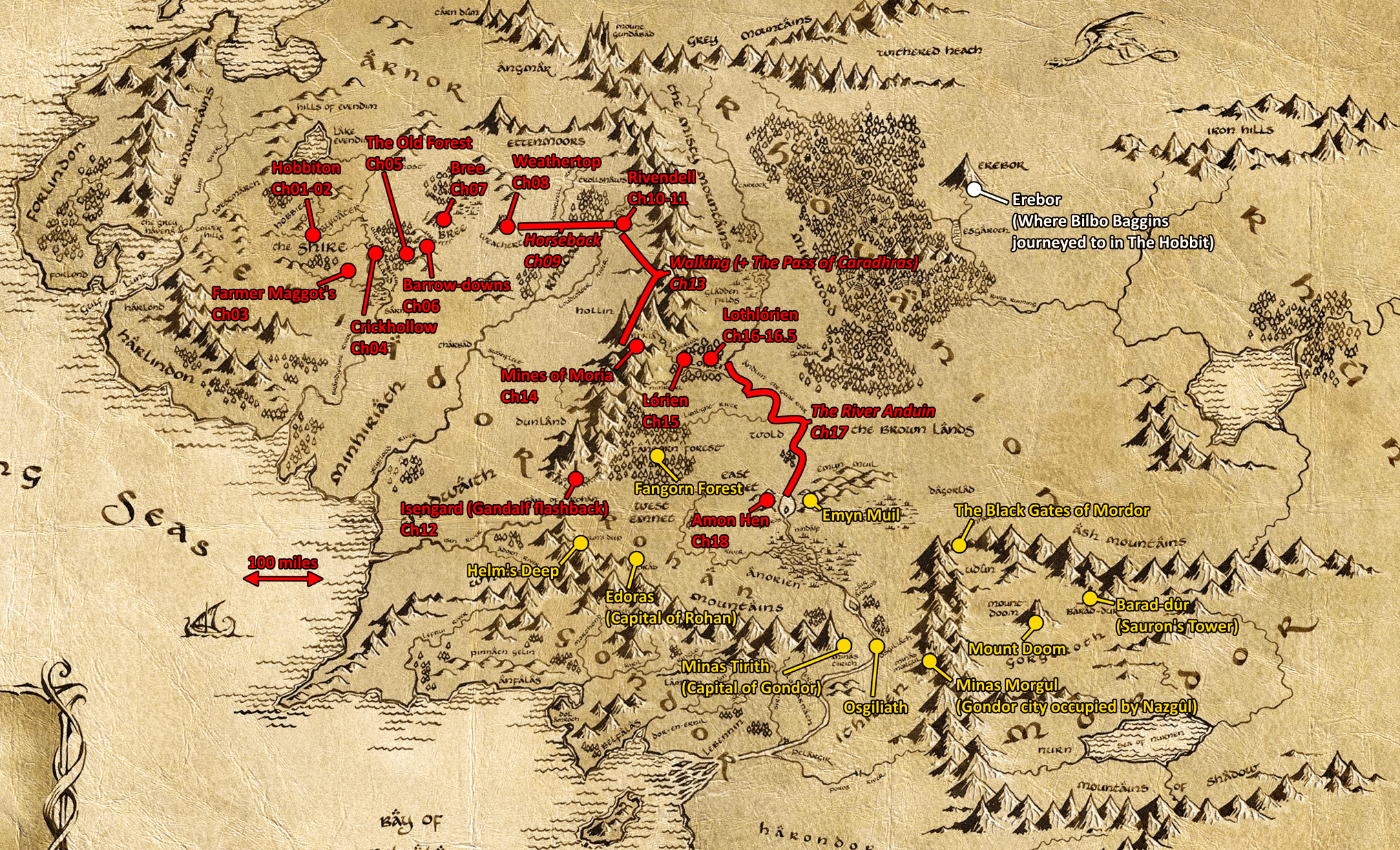 Map | The Lord of the Rings: The Fellowship of the Ring – Trick-Taking Game