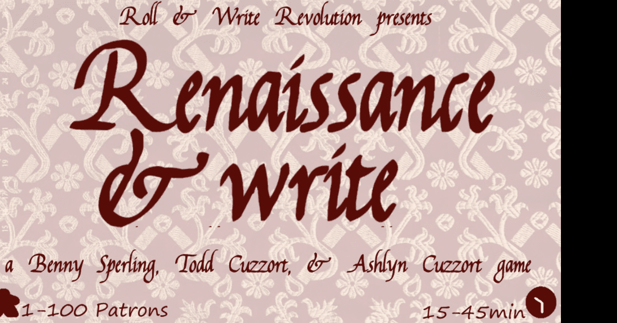 Renaissance and Write | Board Game | BoardGameGeek