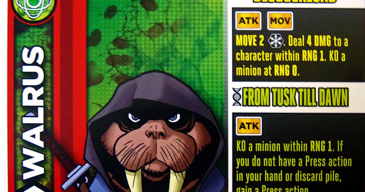 Heroes Wanted: Walrus Promo Card | Board Game | BoardGameGeek