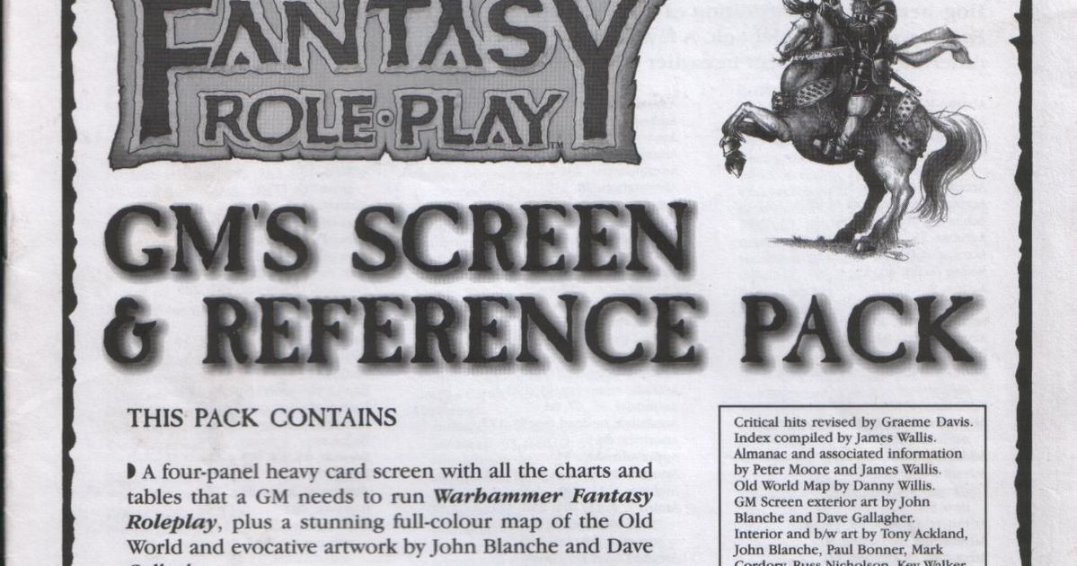 GM's Screen & Reference Pack | RPG Item | RPGGeek
