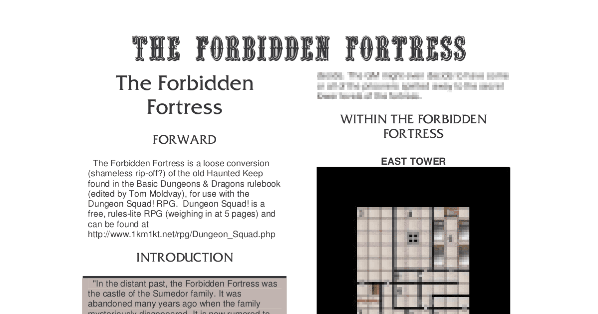 The Forbidden Fortress | RPG Item | RPGGeek