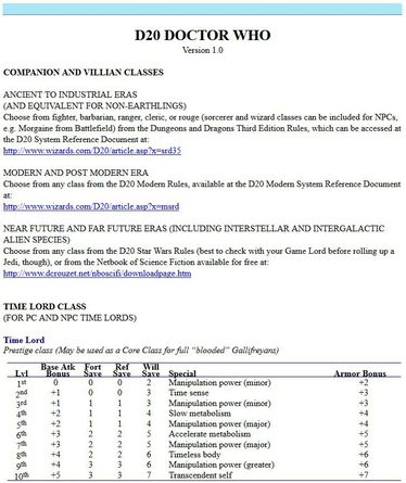 D20 Doctor who | D20 Doctor Who