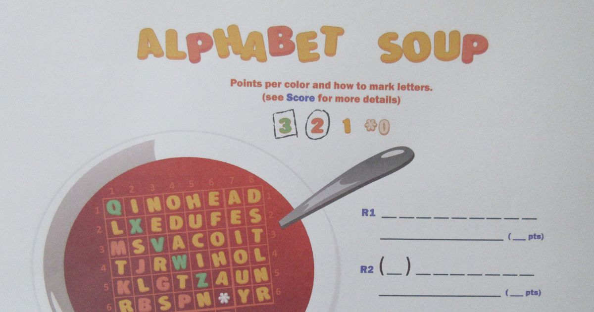 Alphabet Soup | Board Game | BoardGameGeek