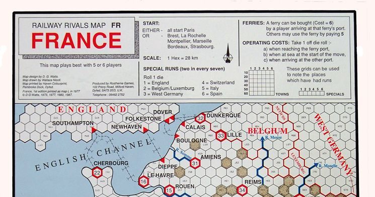 Railway Rivals Map FR: France | Board Game | BoardGameGeek