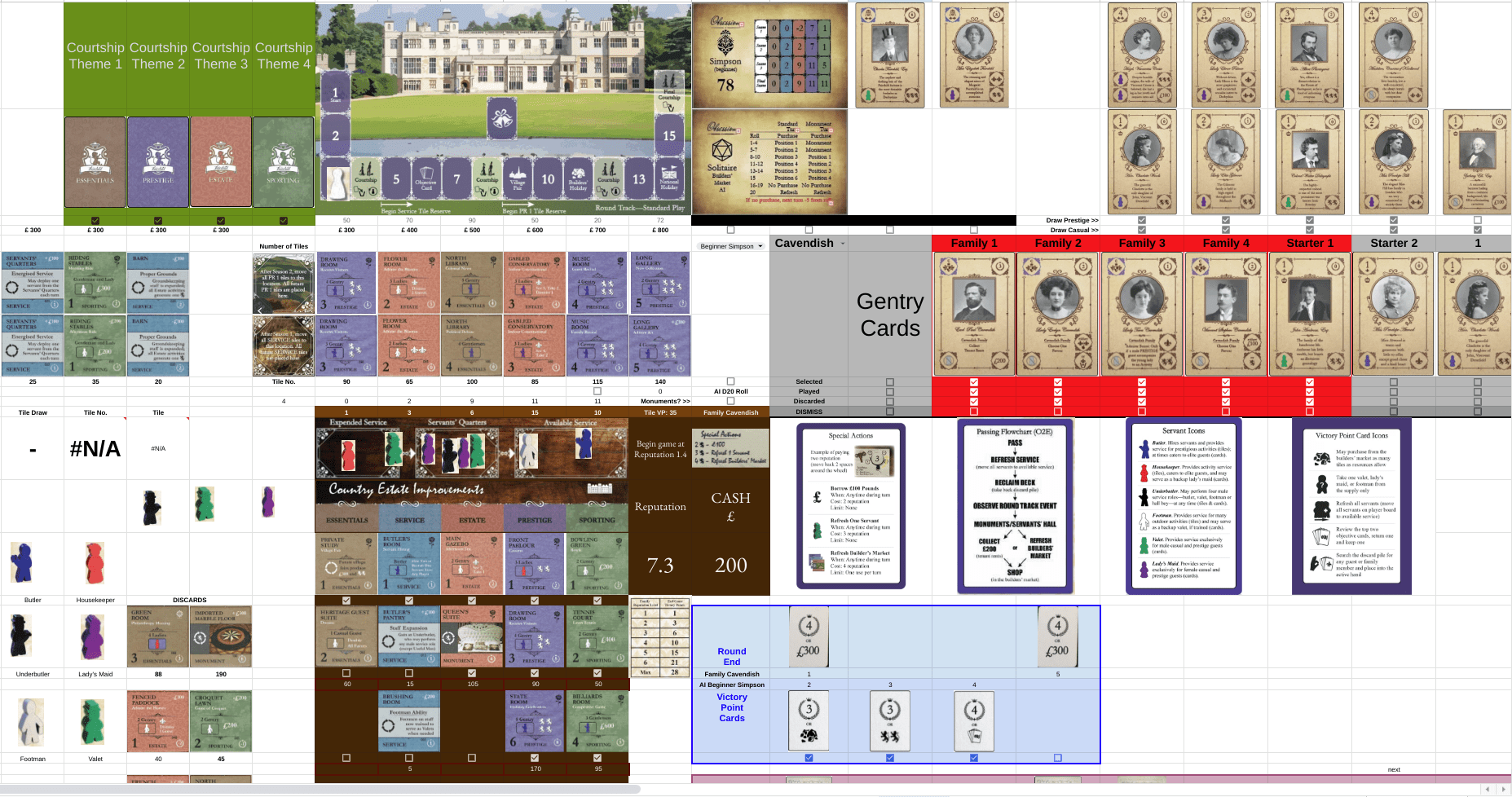 Pete Boteman's Board Game Spreadsheet Builds
