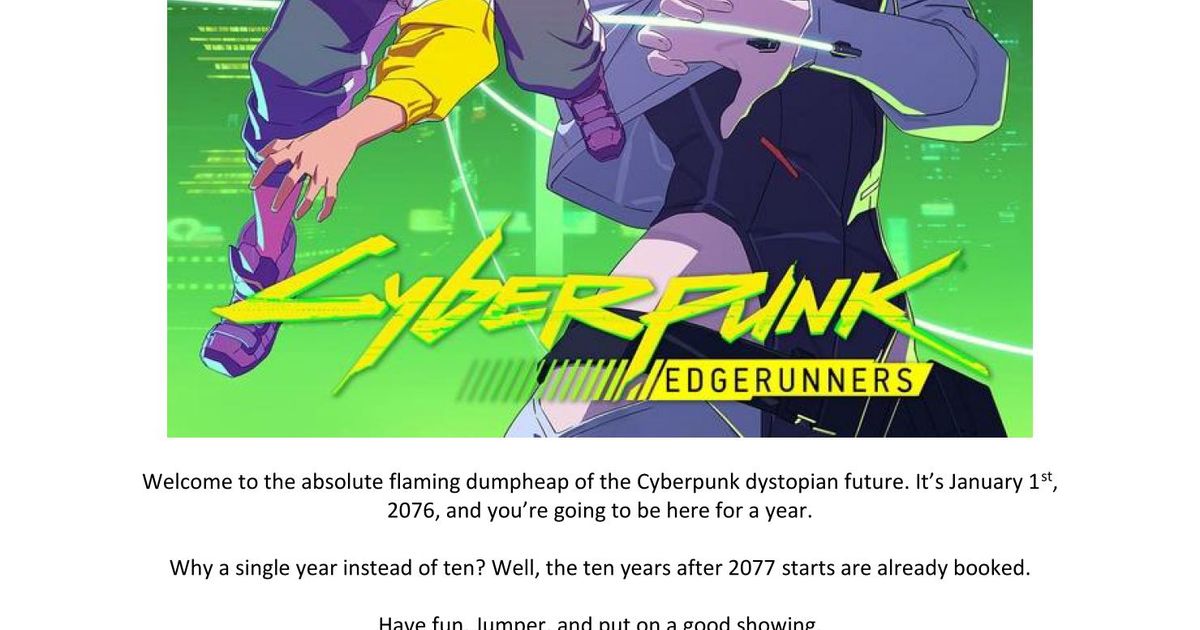 Cyberpunk: Edgerunners | RPG Item | BoardGameGeek