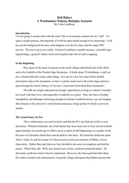 Hell Riders | RPG Item | RPGGeek