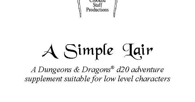 A Simple Lair | RPG Item | RPGGeek