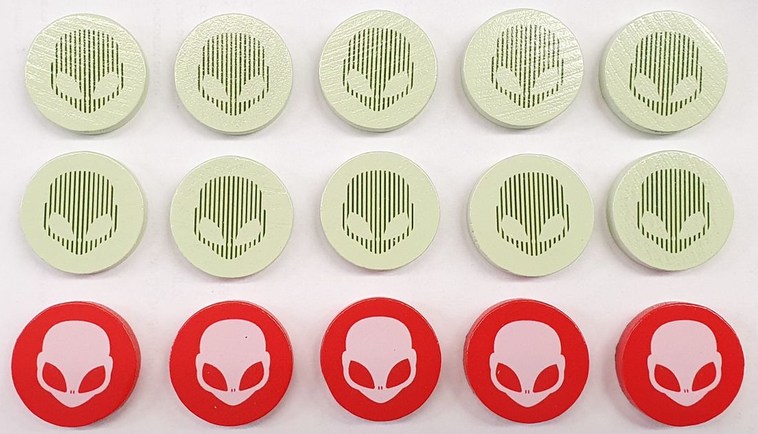 On Mars: Alien Invasion – Heat-Transferred Wooden Alien Action Tokens ...