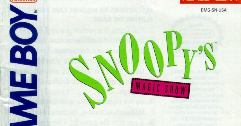 Snoopy's Magic Show | Video Game | VideoGameGeek