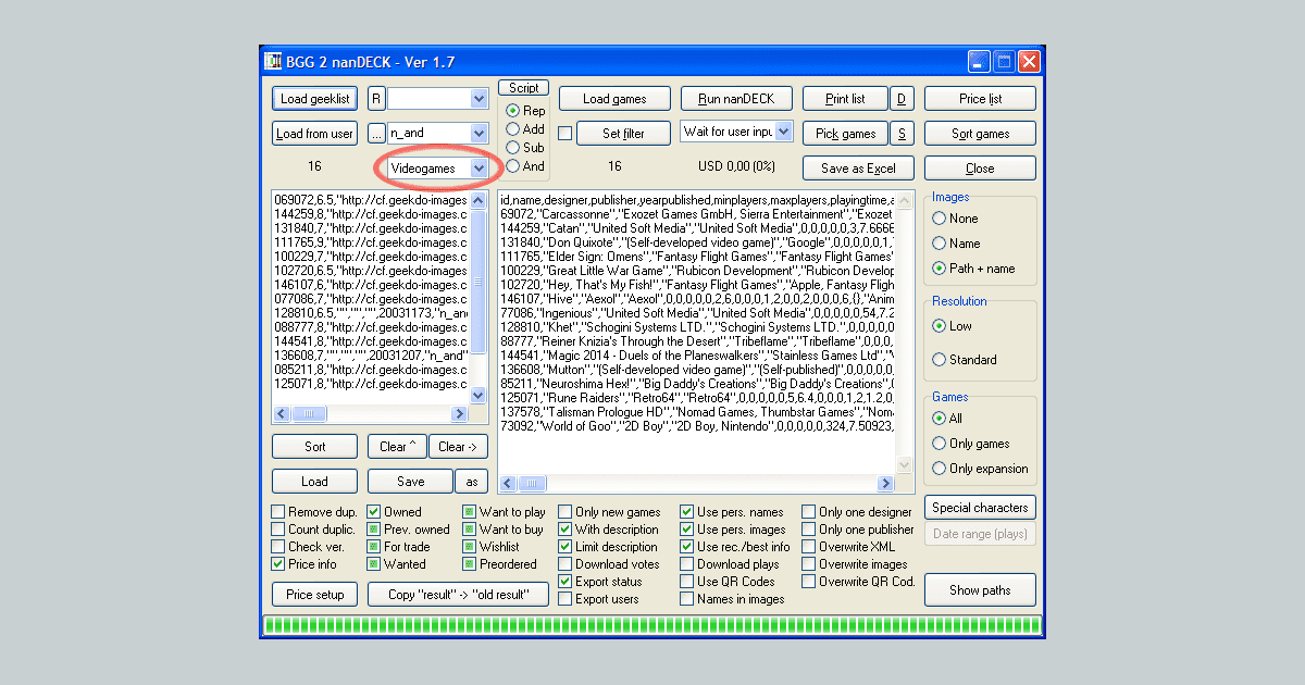 BGG2nanDECK - downloading data for boardgames, rpgs, and videogames ...