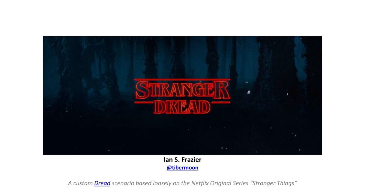 Stranger Dread | RPG Item | RPGGeek
