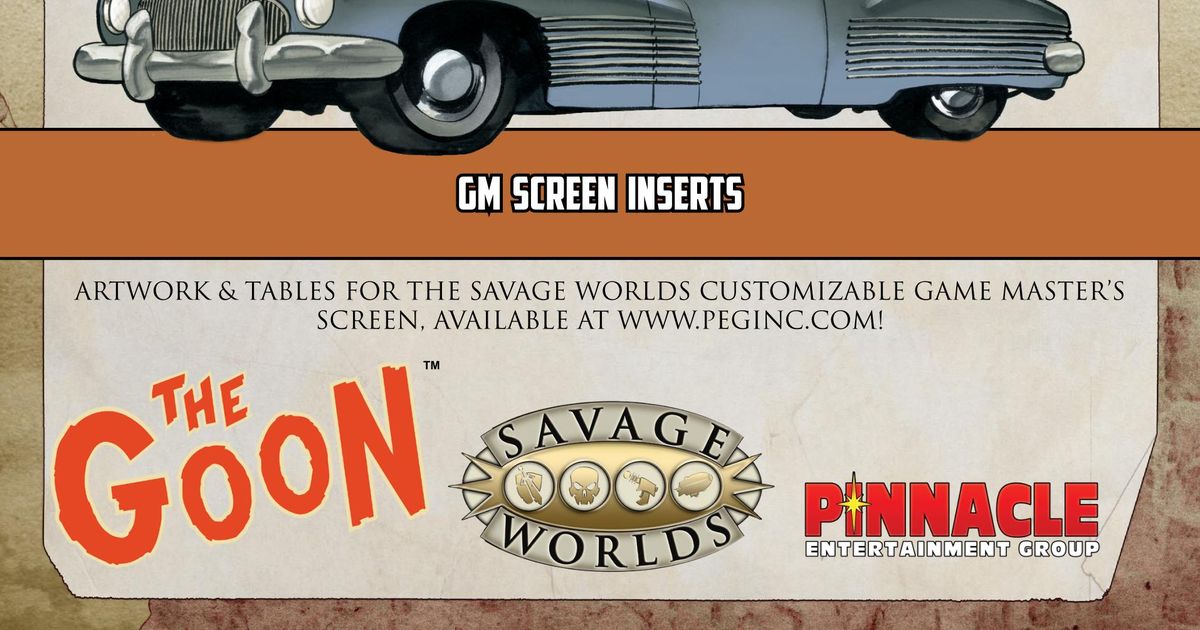 The Goon: GM Screen Inserts | RPG Item | RPGGeek