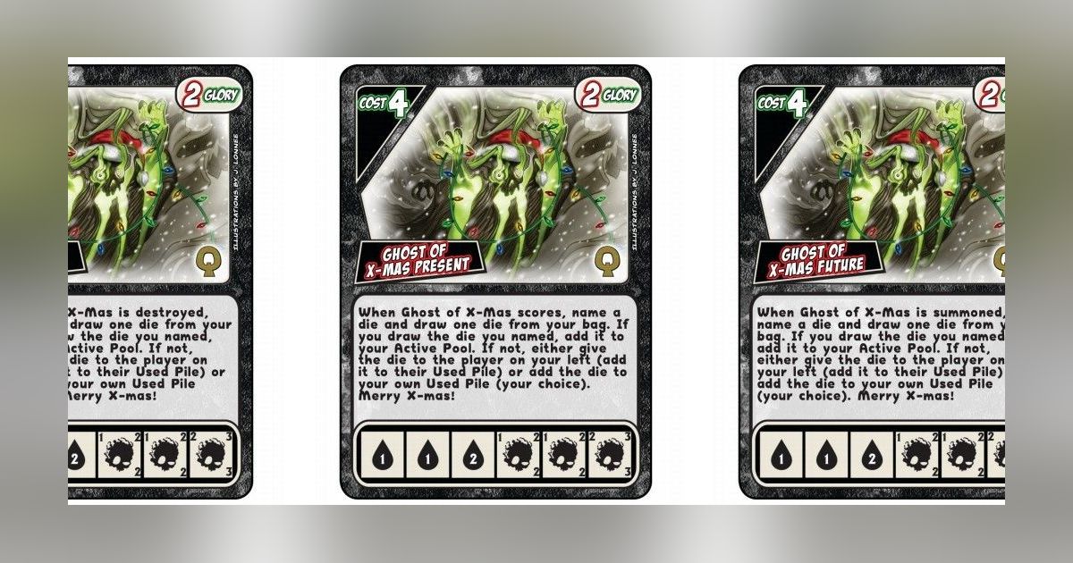 Quarriors! X-Mas Promo Cards | Board Game | BoardGameGeek