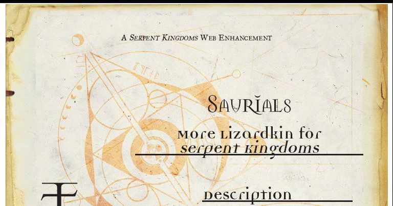 Saurials: More Lizardkin for Serpent Kingdoms | RPG Item | RPGGeek