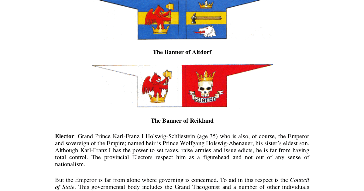 The Grand Principality of Reikland | RPG Item | RPGGeek