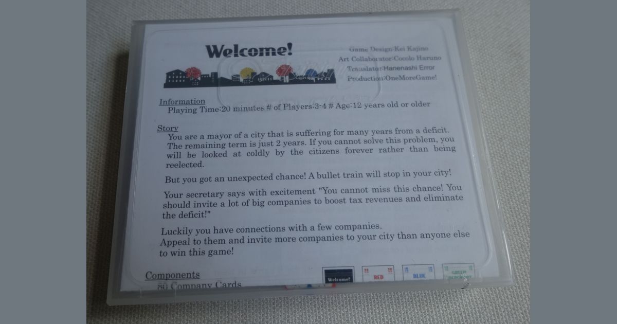 Welcome! | Board Game | BoardGameGeek