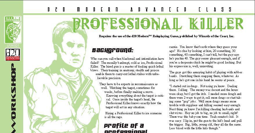 Professional Killer | RPG Item | RPGGeek