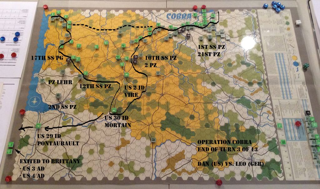 Front Line Map Of Allied Operation Cobra