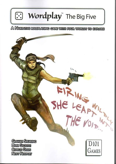 Wordplay landscape character sheet and dice-sorter | The Big Five