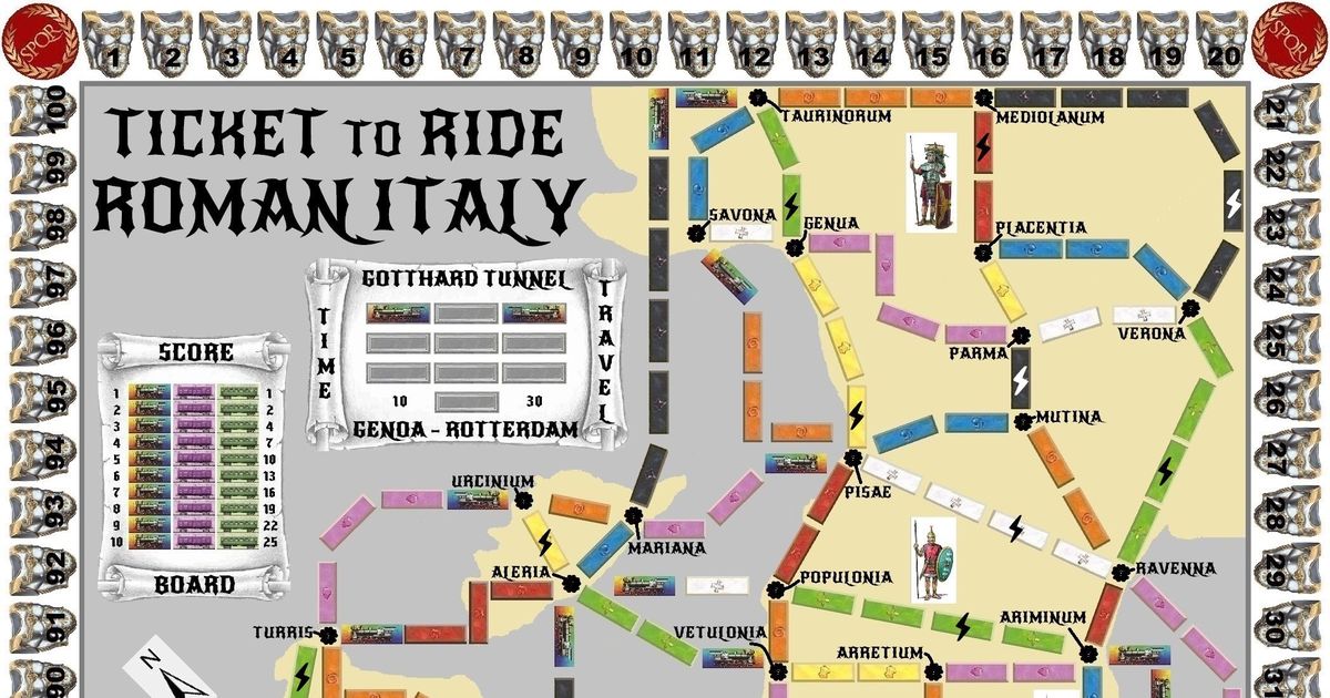 Roman Italy (fan expansion for Ticket to Ride) | Board Game | BoardGameGeek