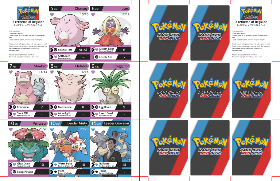 I made a Pokemon retheme of Regicide! (revised files available!) | Regicide