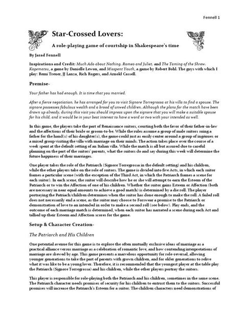 Star-Crossed Lovers | RPG Item | RPGGeek