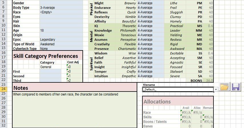 Paradox Character Generator (Faight Industries) | RPG Item | BoardGameGeek
