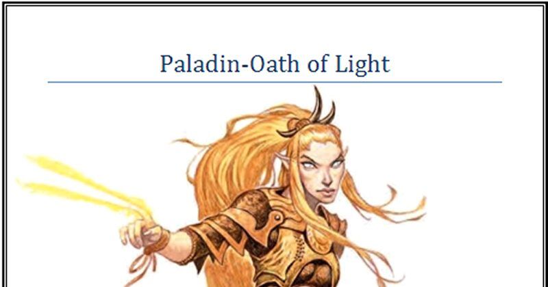Paladin - Oath of Light | RPG Item | RPGGeek