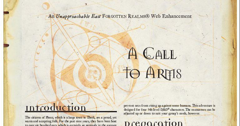 A Call to Arms | RPG Item | RPGGeek