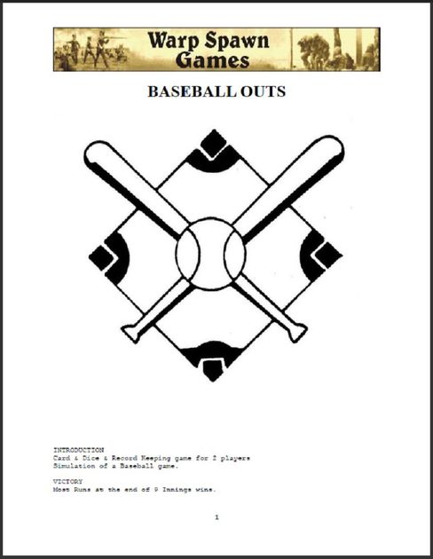 Baseball Outs | Board Game | BoardGameGeek