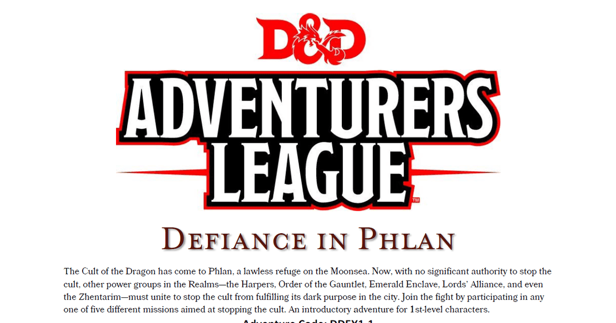 DDEX1-01: Defiance in Phlan | RPG Item | RPGGeek
