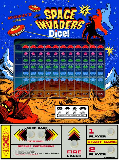 Remake Space Invaders Dice Juegos Roll Write