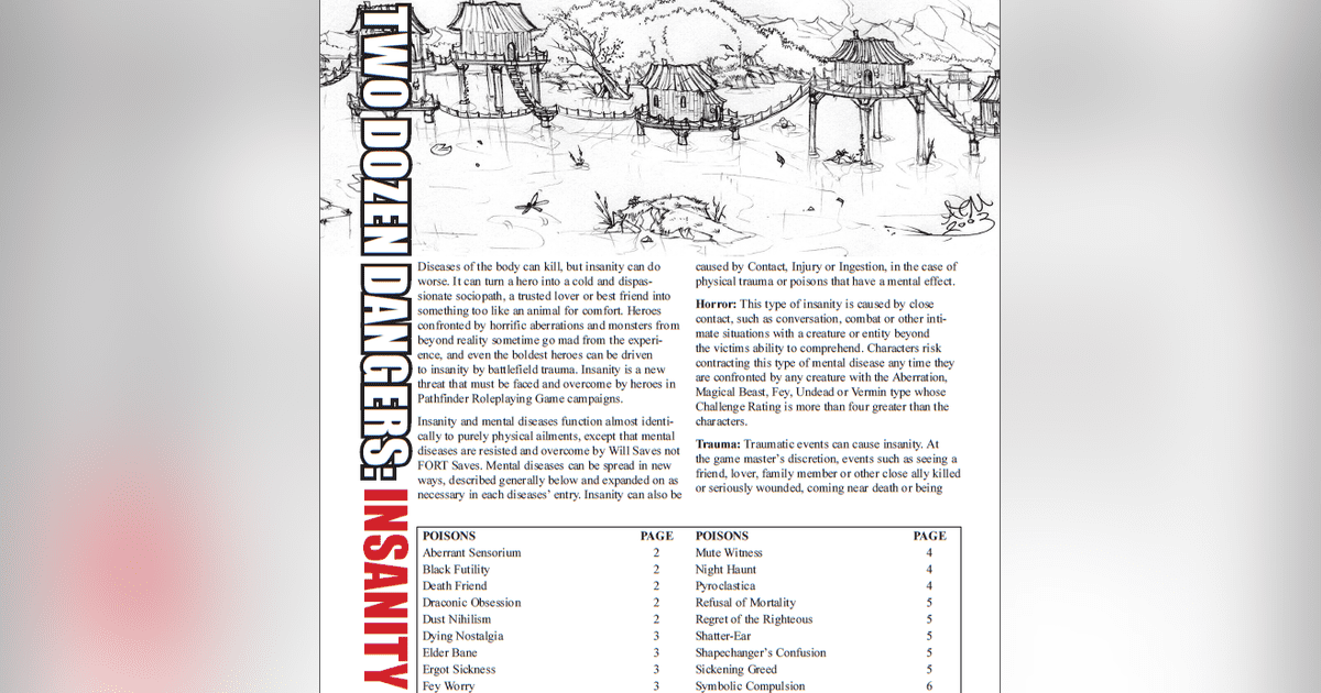 Two Dozen Dangers: Insanity | RPG Item | RPGGeek