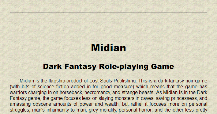 Midian: Dark Fantasy Role-playing Game | RPG Item | RPGGeek