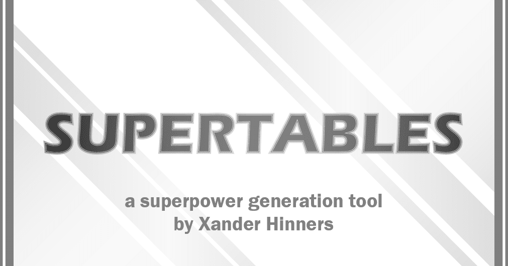 Supertables | RPG Item | BoardGameGeek